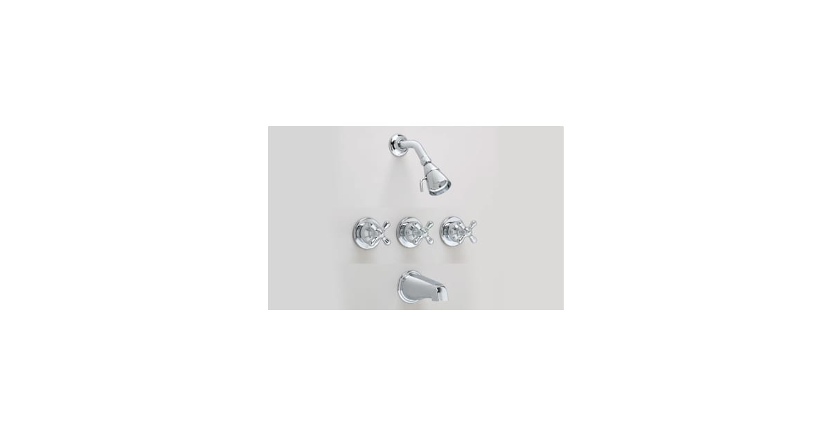 American Standard 7225.703.002 Faucet Tub and Shower Triple Handle from ...