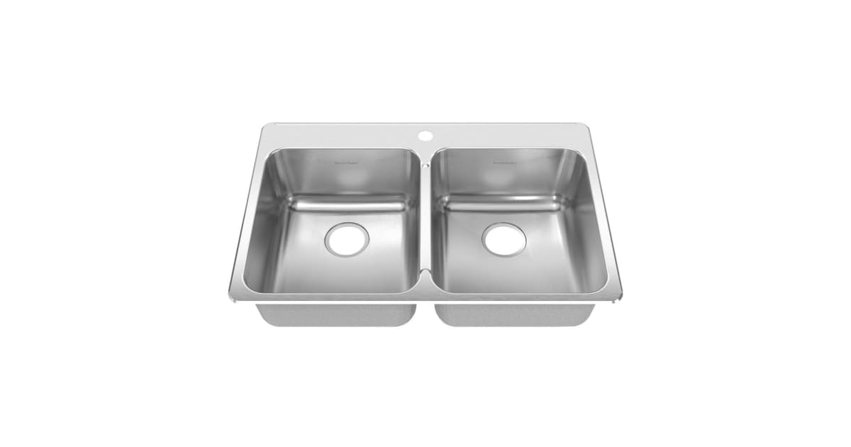 American Standard 17DB.332211.290 Double Basin Top Mount 1 Hole Sink ...