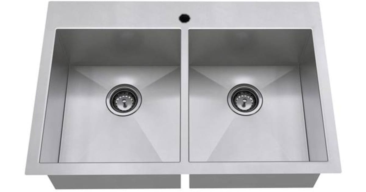 American Standard 18DB.9332211.075 Edgewater 33" Double Basin Stainless ...