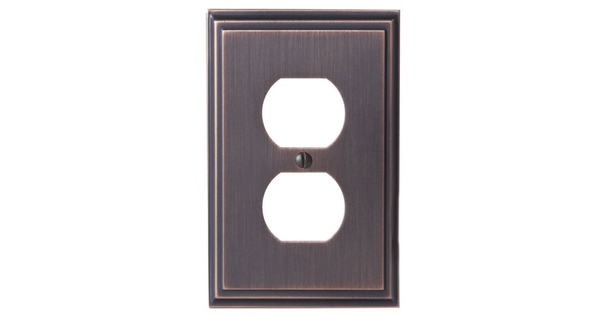 Amerock BP36522ORB Mulholland Double Outlet Switch Plate | Ferguson Home