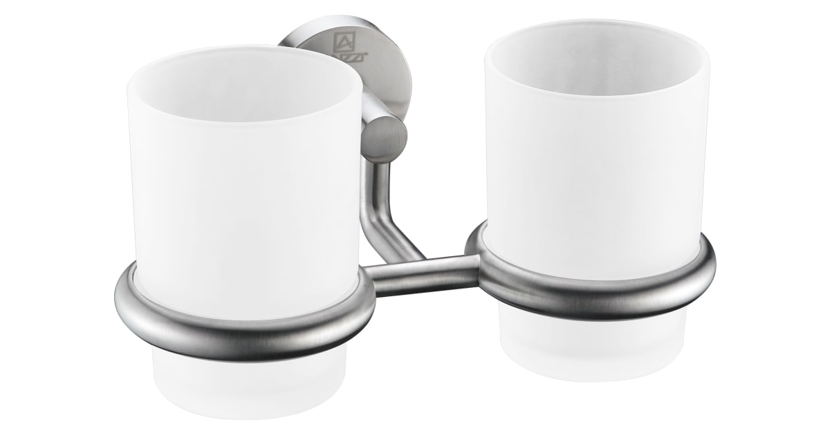 Anzzi AC-AZ002BN Caster Wall Mounted Double Toothbrush/Tumbler Holder ...
