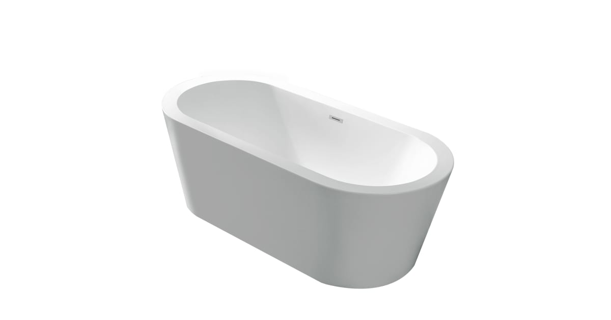 Anzzi FT-AZ104 Ares 67" Acrylic Free Standing Soaking Tub - Includes ...