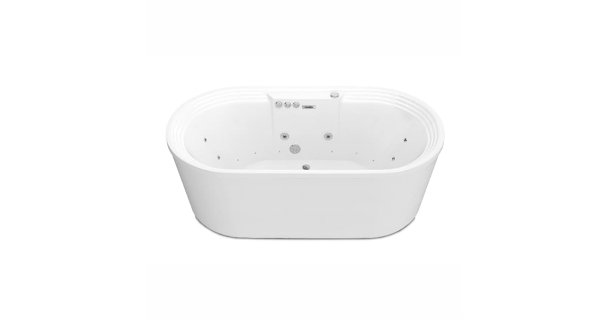 Anzzi FT-AZ201 Sofi 68" Free Standing Acrylic Air Tub with Center Drain ...