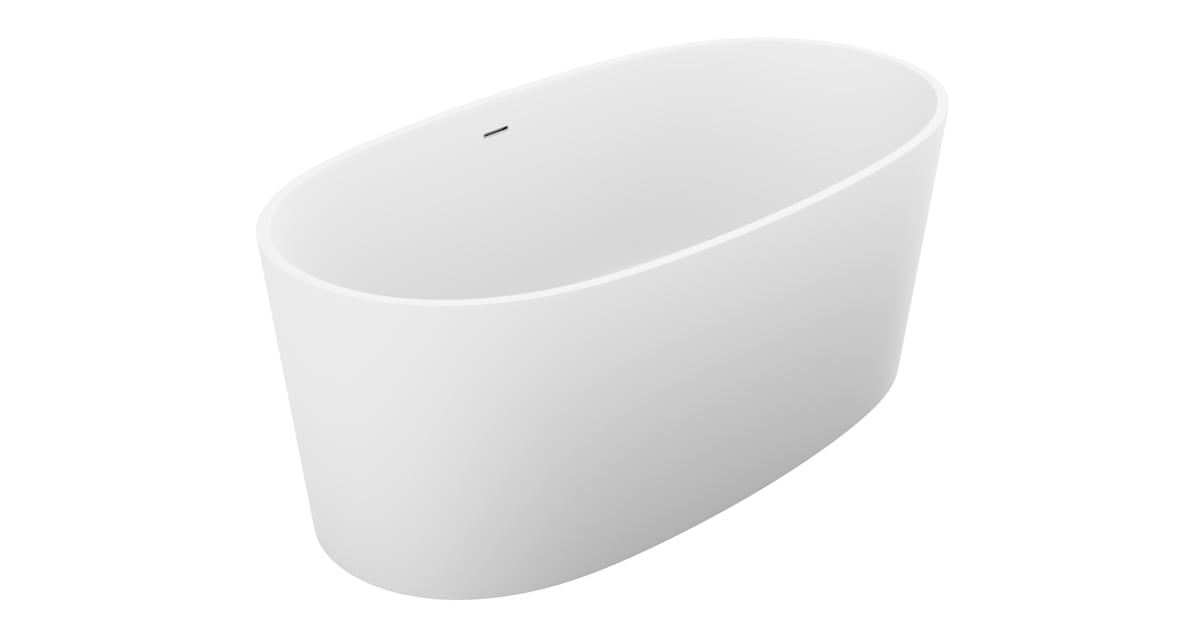 Anzzi FT-AZ505 Roccia 61-3/8" Stone Composite Free Standing Soaking Tub ...