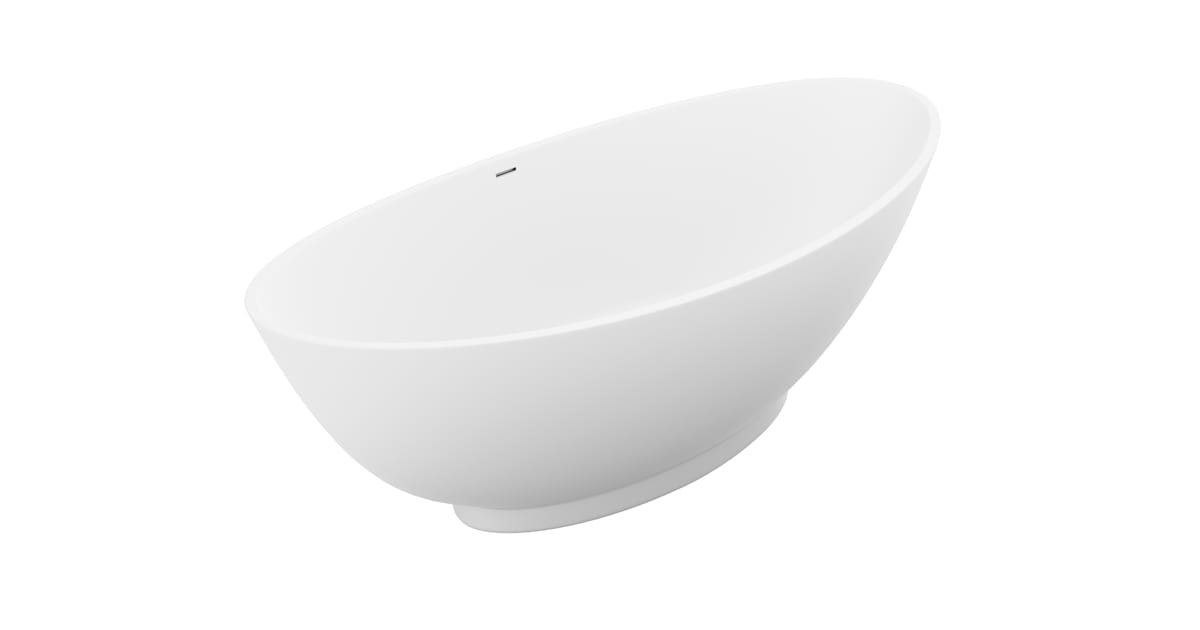 Anzzi FT-AZ508 Ala 74-3/8" Stone Composite Free Standing Soaking Tub ...