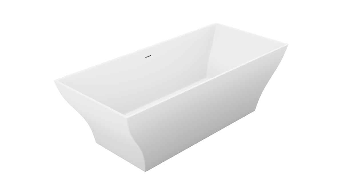 Anzzi FT-AZ509 Crema 70-13/16" Stone Composite Free Standing Soaking ...