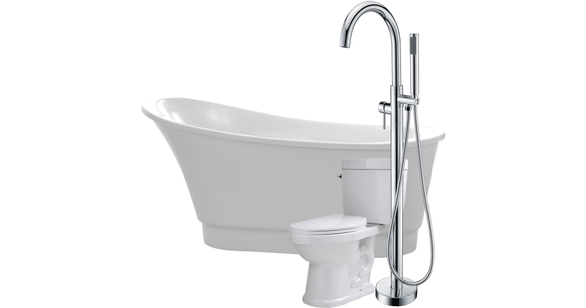 Anzzi FTAZ095-25C-65 Prima 67" Free Standing Acrylic Bathroom ...