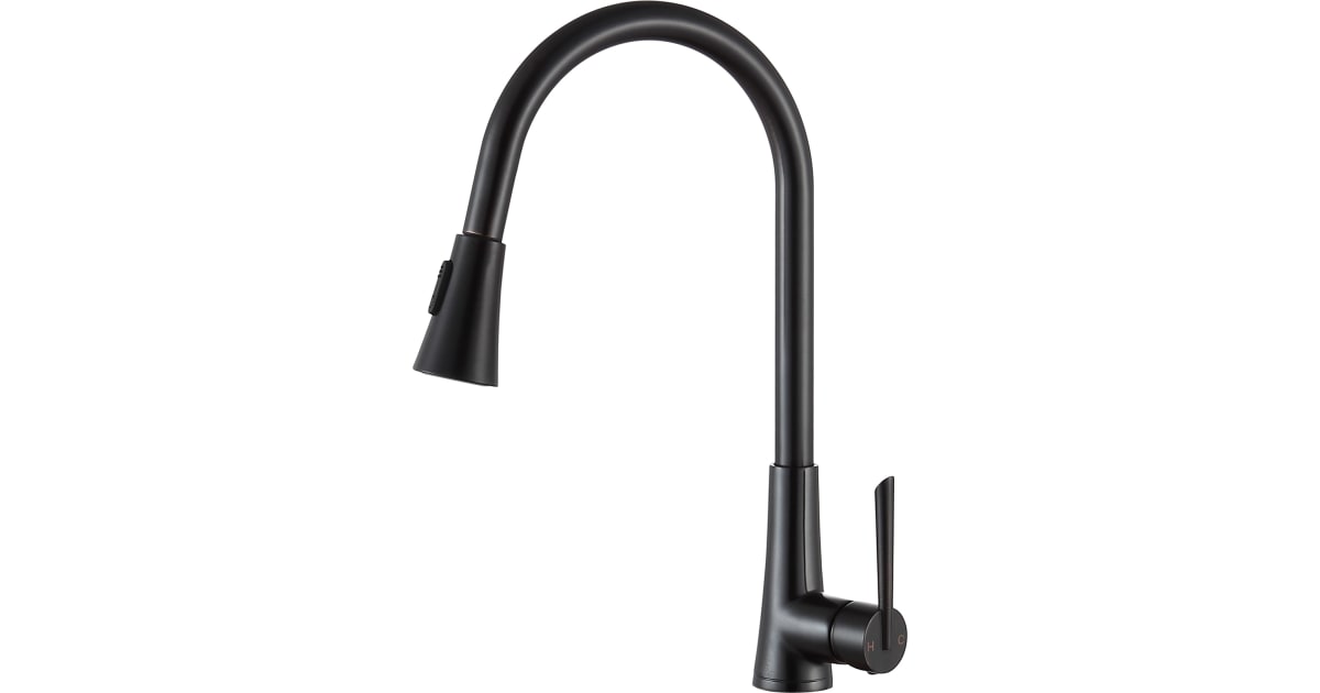 Anzzi KF-AZ216ORB Tulip 1.8 GPM Single Hole Pull Down Kitchen Faucet ...
