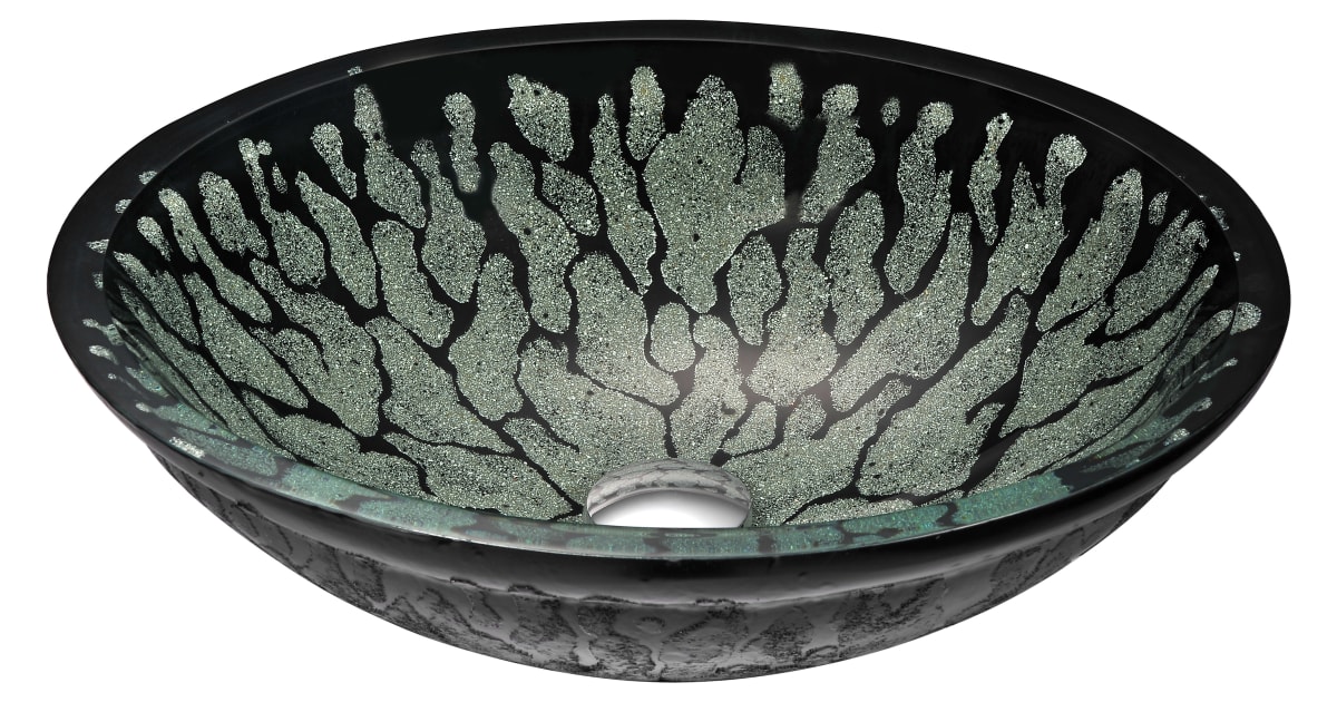 Anzzi LS-AZ043 Bravo 18-7/8" Glass Vessel Bathroom Sink - Pop-Up Drain ...