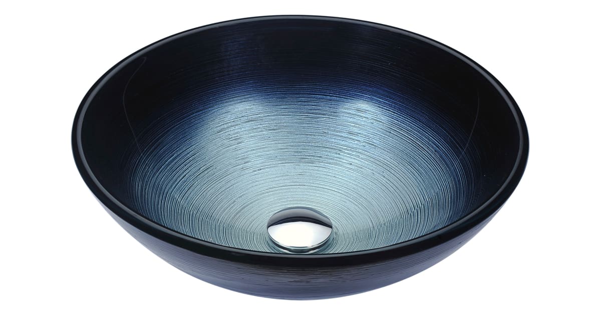 Anzzi LS-AZ286 Posh 16-1/2" Glass Vessel Bathroom Sink - Pop-Up Drain ...