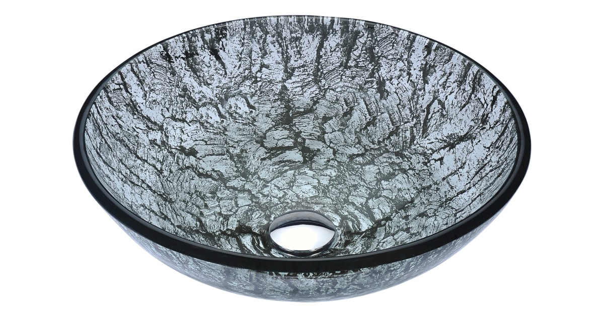 Anzzi LS-AZ297 Posh 16-1/2" Glass Vessel Bathroom Sink - Pop-Up Drain ...