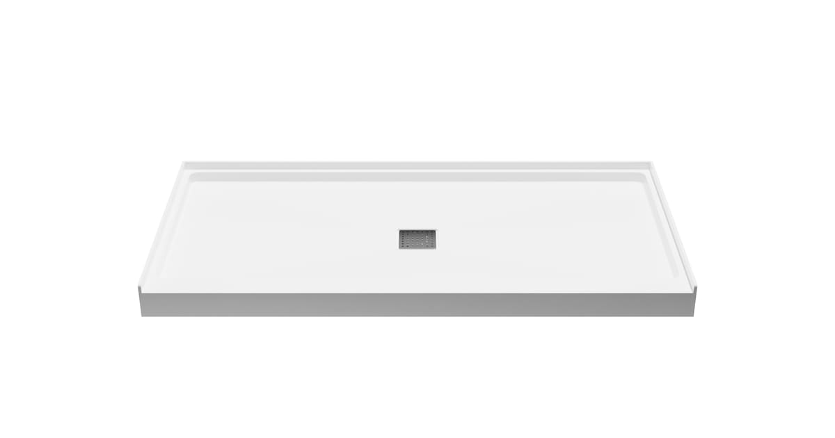 Anzzi SB-AZ101C Alexander 60" x 30" Rectangular Shower Base with Single ...