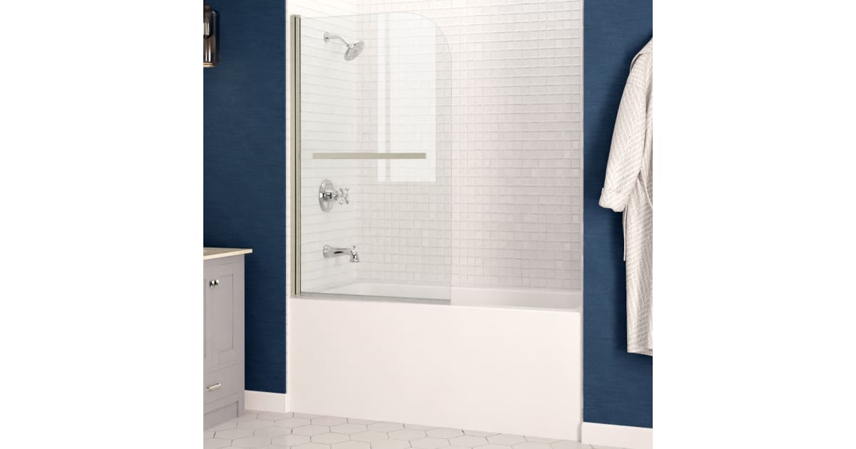 Anzzi SD-AZ053-01BN Myth 56" High x 28" Wide Hinged Frameless Tub and ...