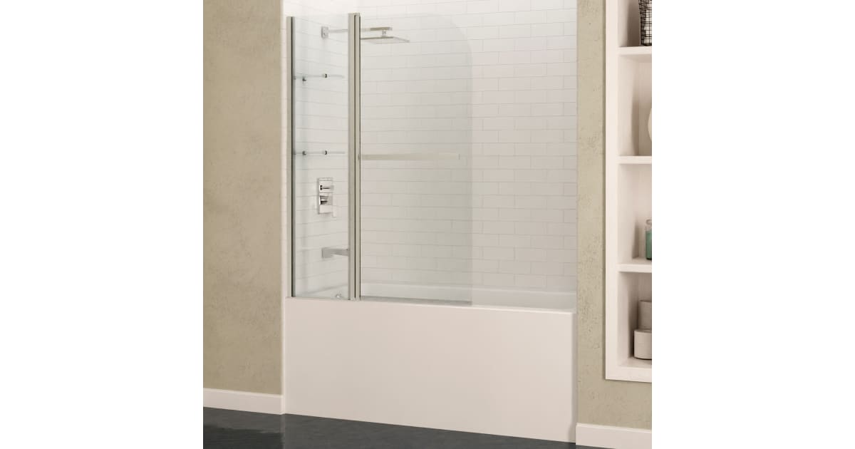 Anzzi SD-AZ054-01BN Galleon 58" High x 48" Wide Hinged Frameless Tub ...