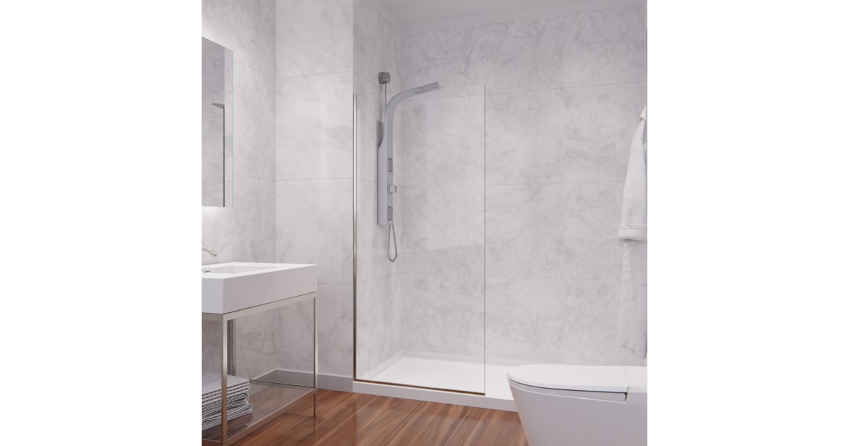 Anzzi SD-AZFL06001BN Screen 74" High x 34" Wide Shower Screen Frameless ...