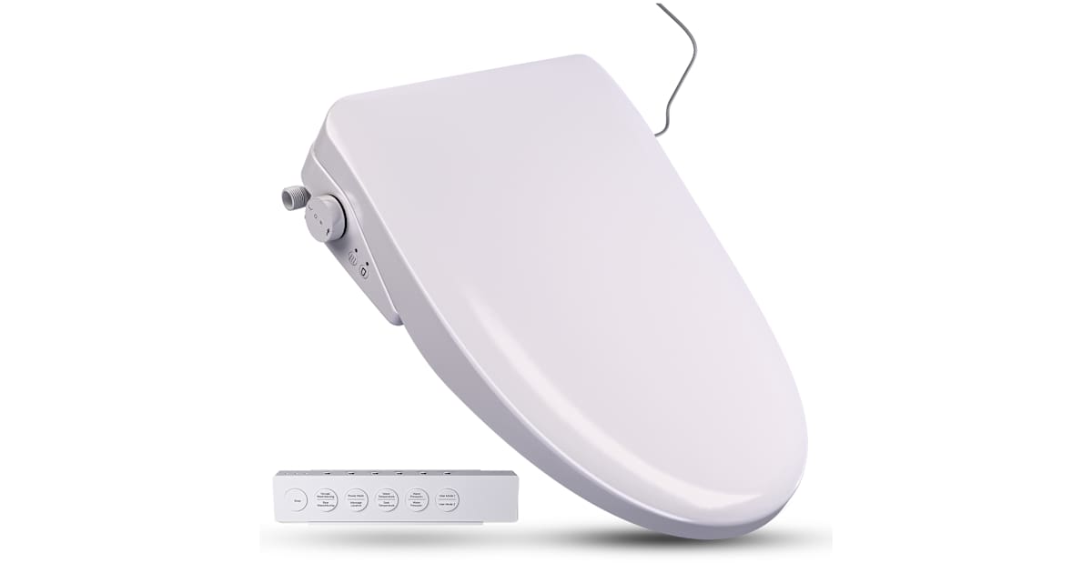 Anzzi TL-AZEB107VWH Elongated Bidet Seat with Wireless Remote Control ...