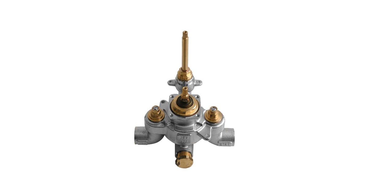 AquaBrass 01004 1/2 Inch Thermostatic Valve with 1 Volume Control ...