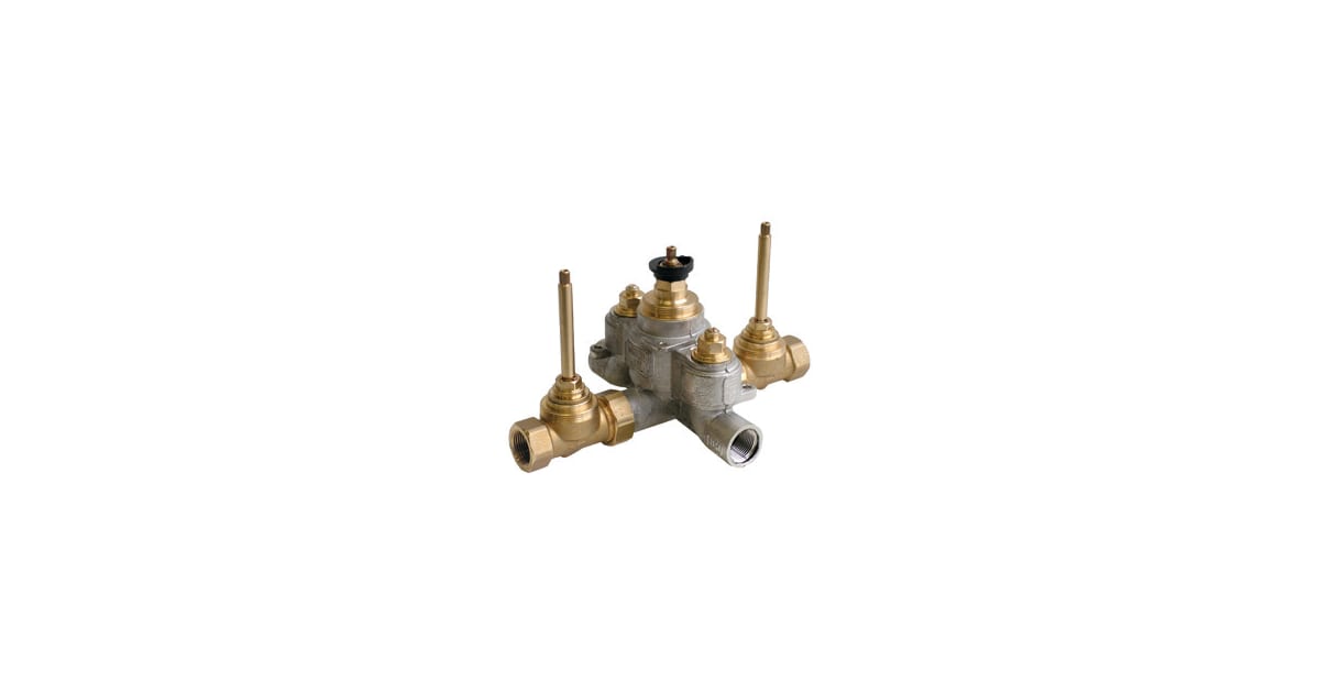 AquaBrass 01012 3/4 Inch Thermostatic Rough In Valve with Stops and ...