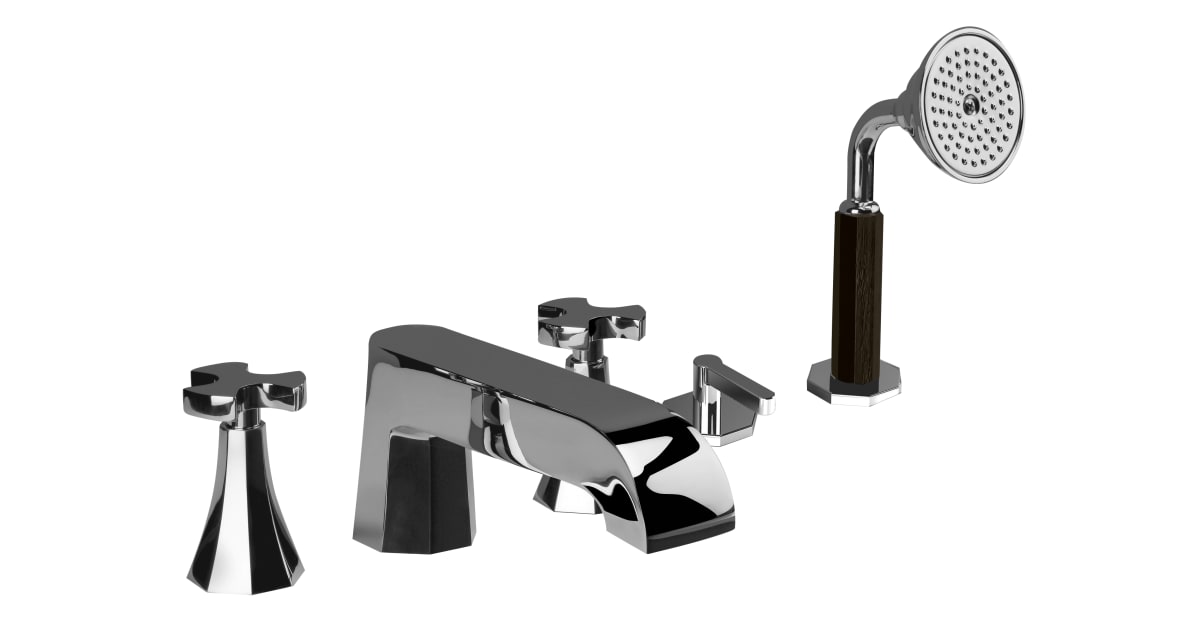 AquaBrass B9106BN Double Handle Wall Mounted Tub Filler with Cradle ...