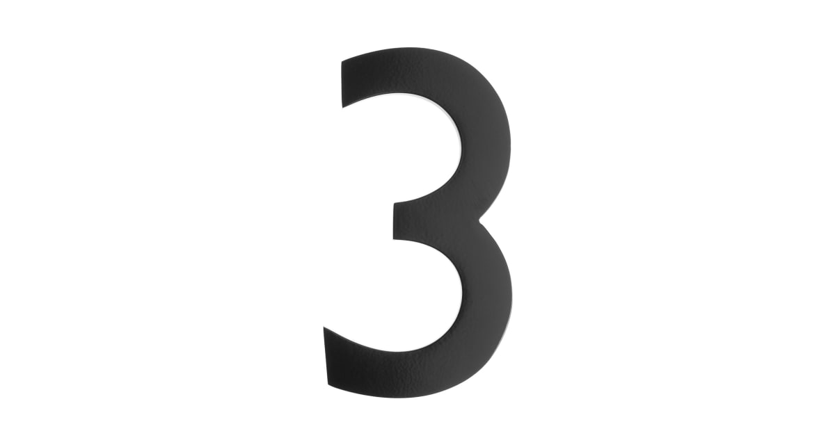 Architectural Mailboxes 3585B-3 5 Inch Tall Solid Brass House Number '3 ...