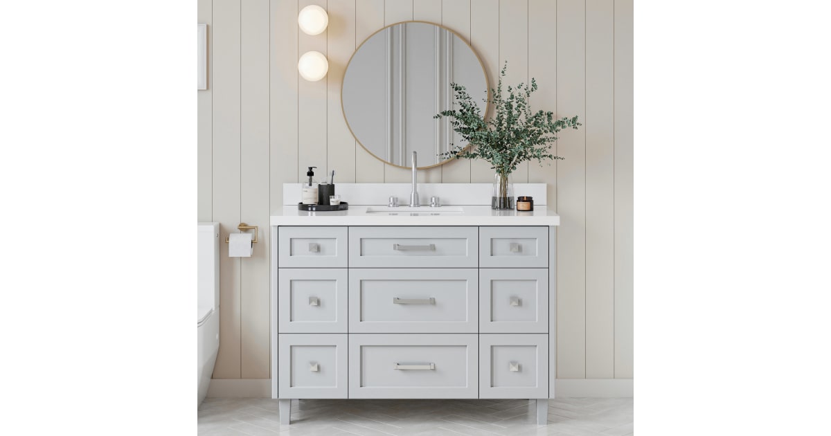Ariel B49WQRVOGRY Monroe 49" Free Standing Single Basin Vanity Set with ...