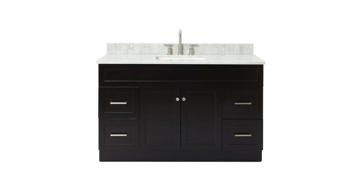 Ariel F055SCW2RVOBLK Hamlet 55" Free Standing Single Basin Vanity Set ...