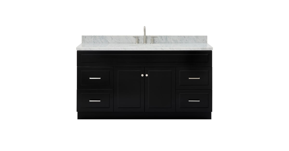 Ariel F067SCW2OVOBLK Hamlet 66" Free Standing Single Basin Vanity Set ...