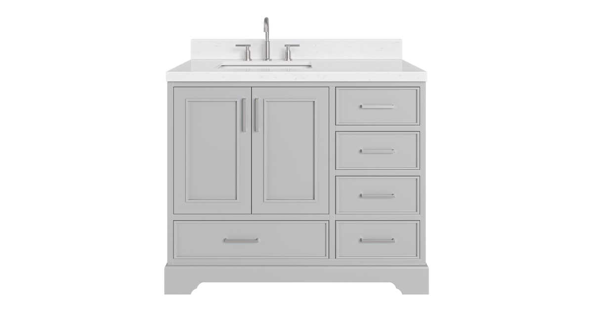 Ariel M042SLCQRVOGRY Stafford 42" Free Standing Single Basin Vanity Set ...