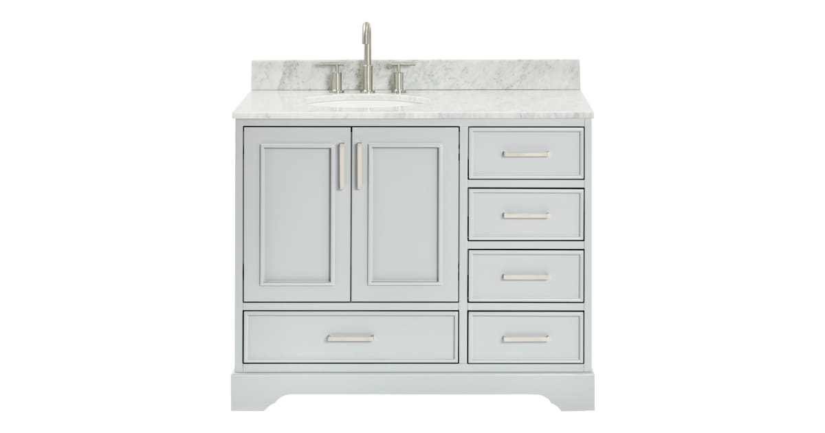 Ariel M043SLCW2OVOGRY Stafford 42" Free Standing Single Basin Vanity ...