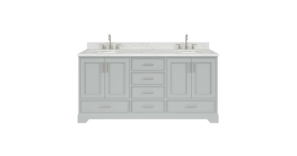 Ariel M073DCW2OVOGRY Stafford 73" Free Standing Double Basin Vanity Set ...