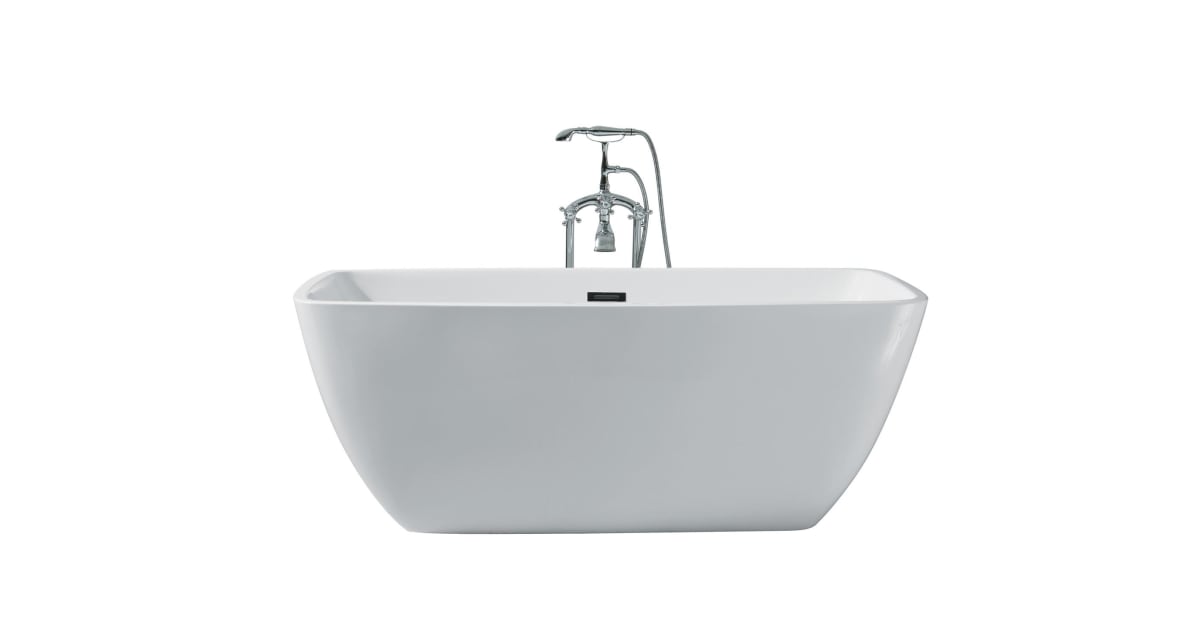 Ariel PS112-6330 Aurora 63" Soaking Free Standing Bathtub with Center ...
