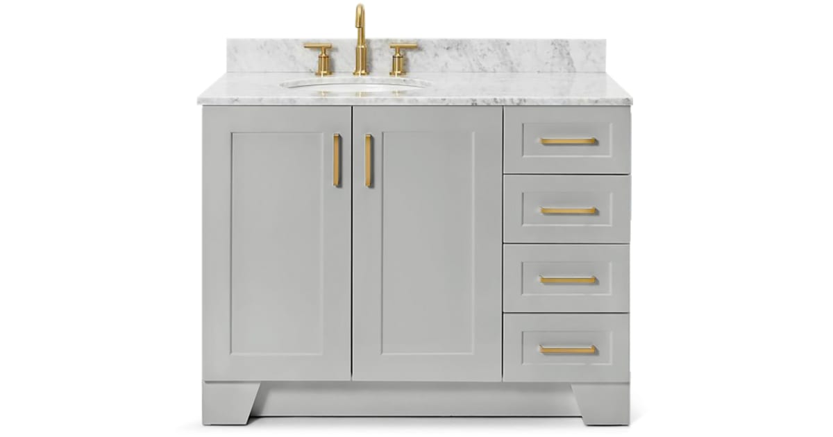 Ariel Q043SLCW2OVOGRY Taylor 43" Free Standing Single Oval Basin Vanity ...