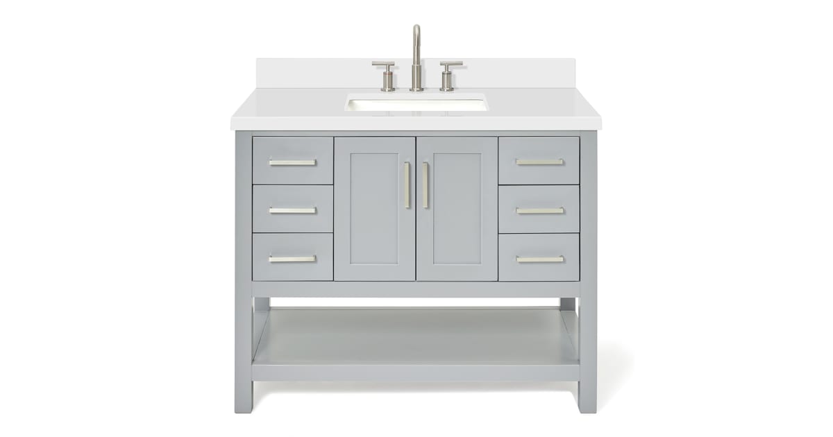 Ariel S043SWQRVOGRY Magnolia 42" Free Standing Single Basin Vanity Set ...