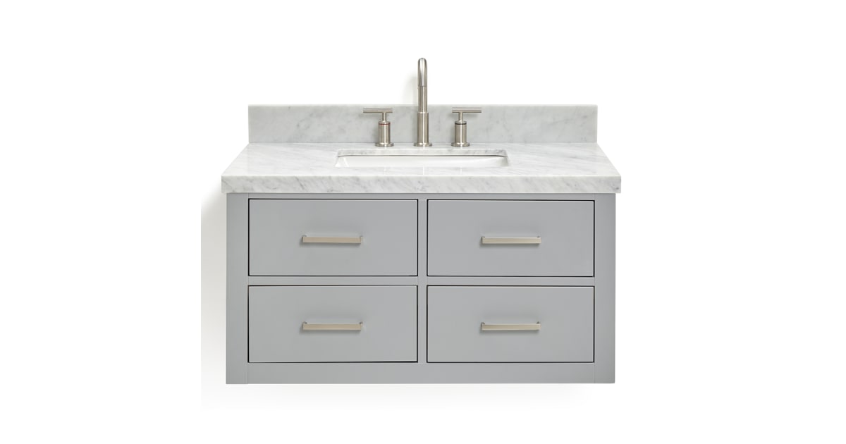 Ariel W037SCWRVOGRY Hutton 37" Wall Mounted Single Basin Vanity Set ...