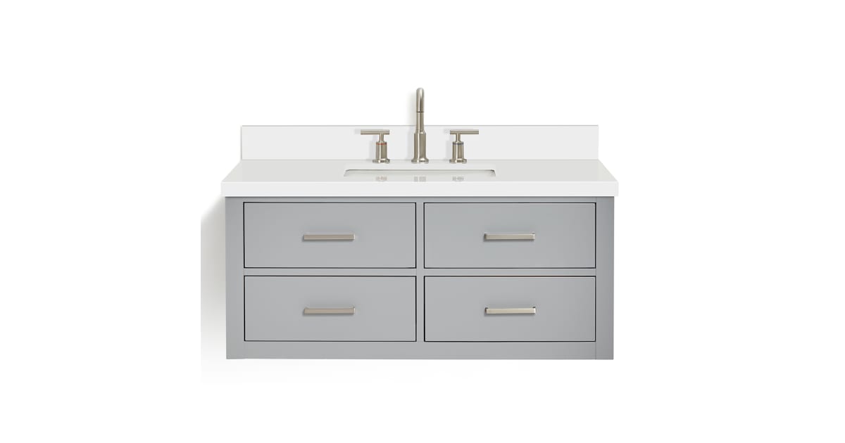 Ariel W043SWQRVOGRY Hutton 43" Wall Mounted Single Basin Vanity Set ...
