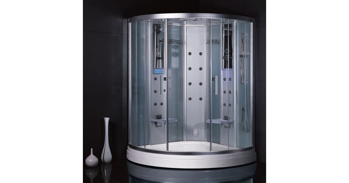 Ariel DZ938F3 Platinum 90" Steam Shower Enclosure with Shower System ...