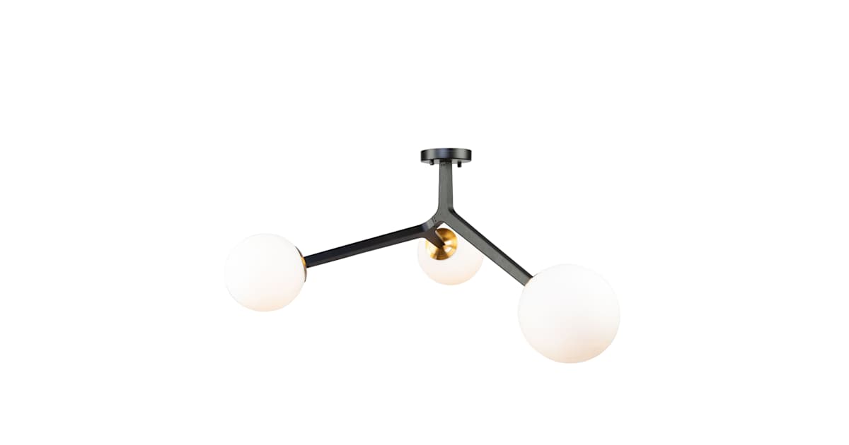 Artcraft Lighting AC10973VB Ravello 3 Light 38" Wide Semi-Flush Ceiling ...
