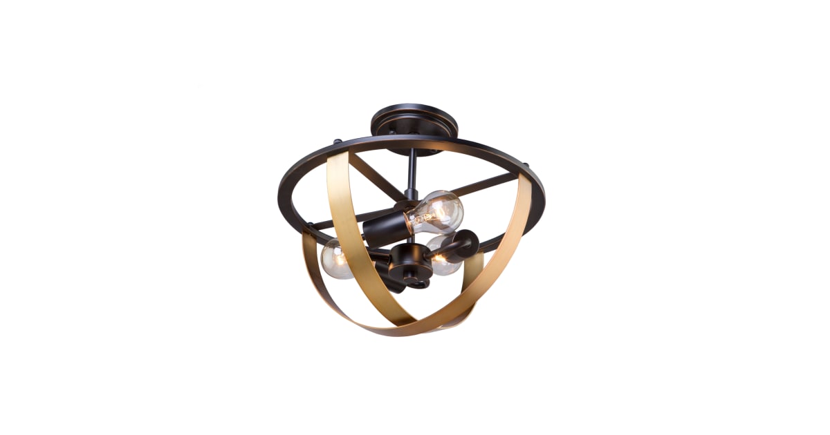 Artcraft Lighting AC11233 Capri 3 Light 15" Wide Semi-Flush Ceiling ...