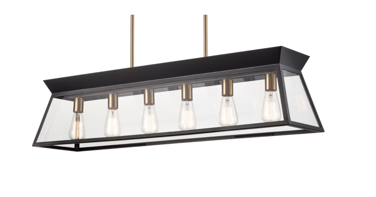 Artcraft Lighting AC11854BK Lucian 6 Light 42" Wide Linear Chandelier ...