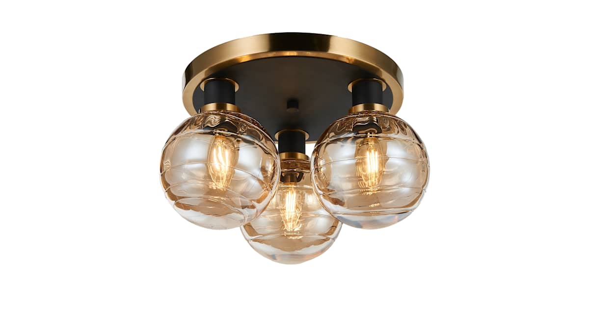 Artcraft Lighting AC11873AM Gem 3 Light 15" Wide Semi-Flush Ceiling ...