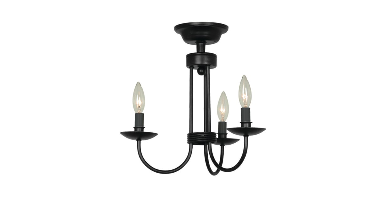 Artcraft Lighting AC1783EB Wrought Iron 3 Light Semi-Flush Ceiling ...