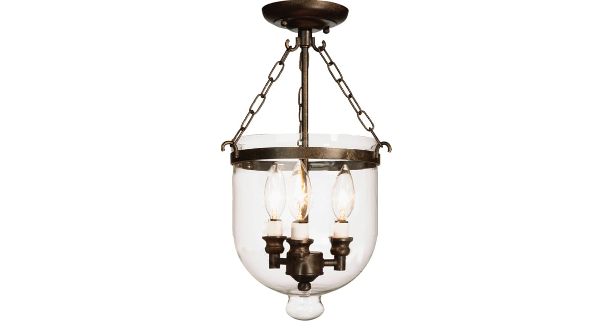 Artcraft Lighting AC4623 Apothecary 3 Light Semi-Flush Ceiling Fixture ...