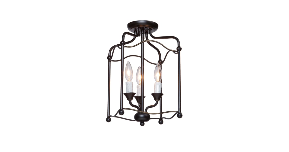 Artcraft Lighting CL1350BZ Burnished Bronze 3 light Ceiling Fixture ...