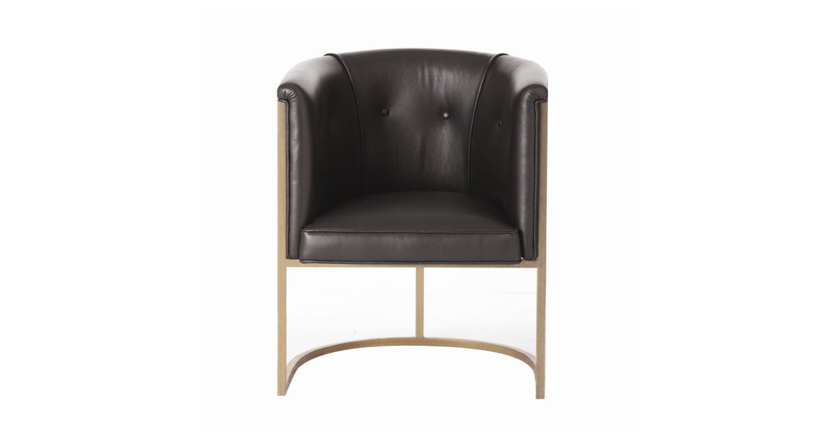 Arteriors 2671 Calvin 31 Inch Tall Brass Framed Leather Chair ...