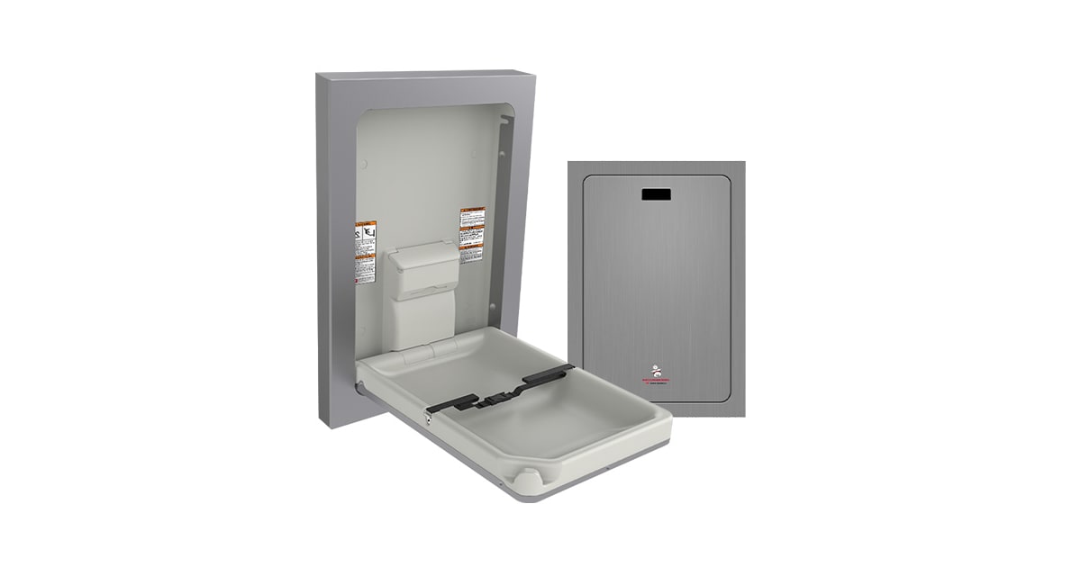 ASI 10-9017-9 Stainless Steel Surface Mounted Vertical Baby Changing ...
