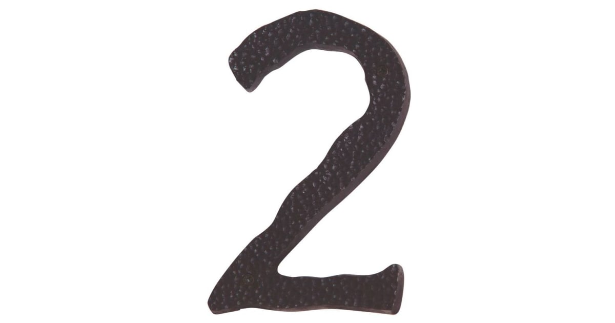 Atlas Homewares HN2L-O Jagged Hammered Address Number 2 | Ferguson Home