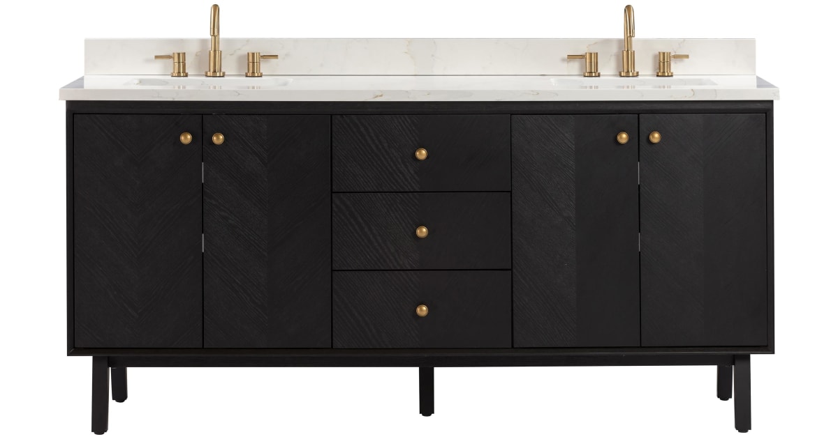 Avanity ADELE-VS73-BK Adele 73" Free Standing Double Basin Vanity Set ...