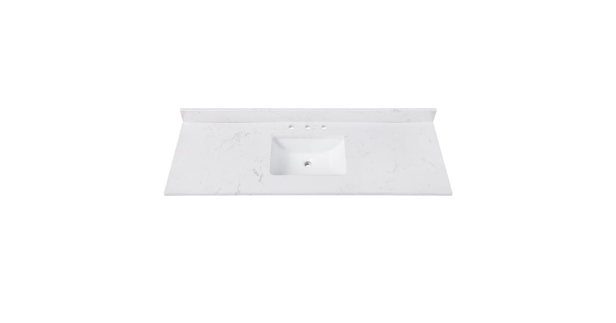 Avanity EUT61CW-1R 61" Engineered Stone Top with Rectangular Sink ...
