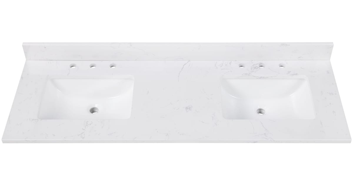 Avanity EUT61CW-RS 61" Engineered Stone Vanity Top with Undermount ...
