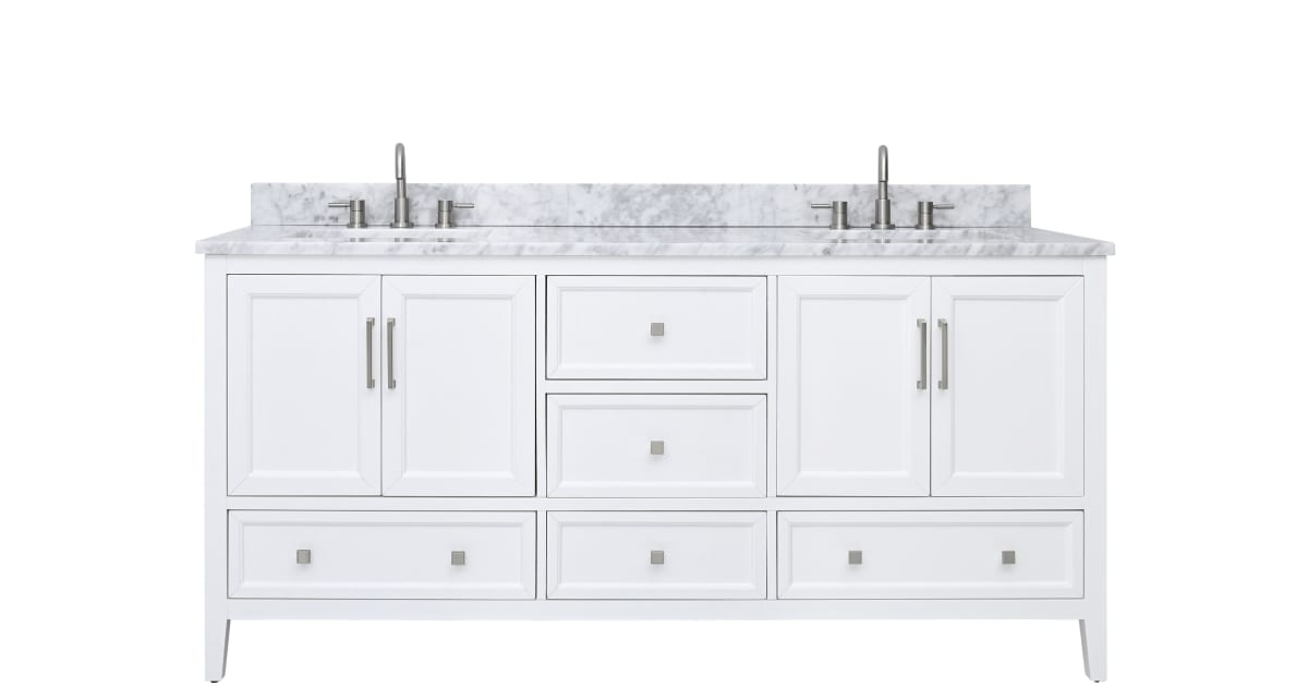 Avanity EVERETTE-VS73-WT-C Everette 72" Free Standing Double Basin ...